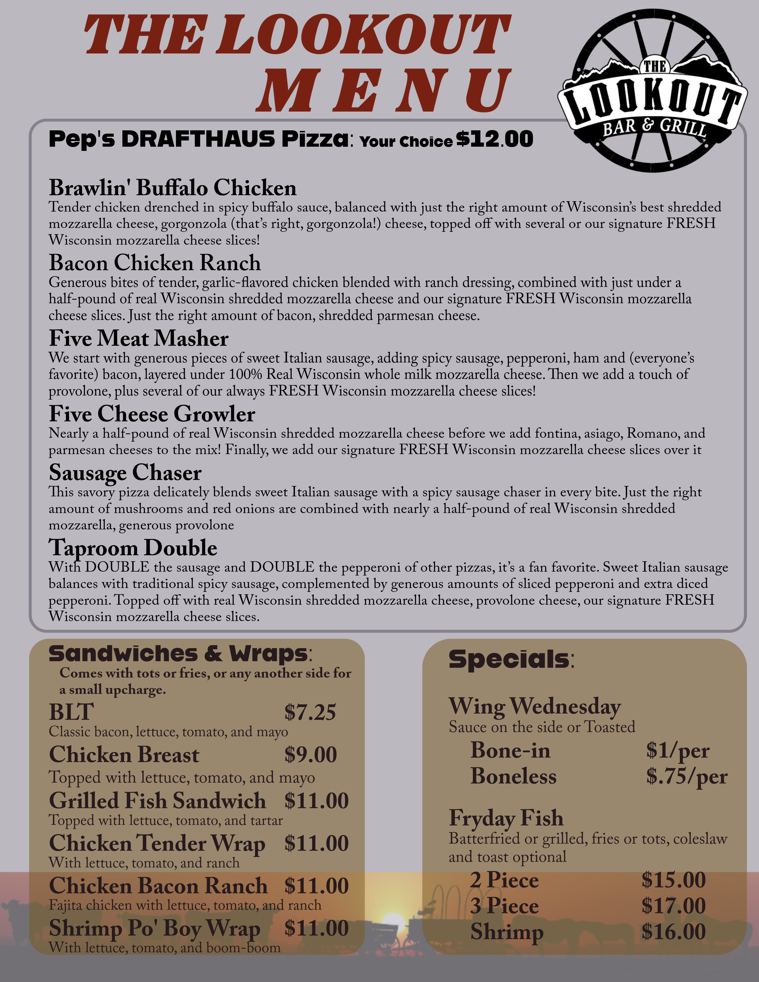 The Lookout – Get on down to the pub for a drink and some grub!